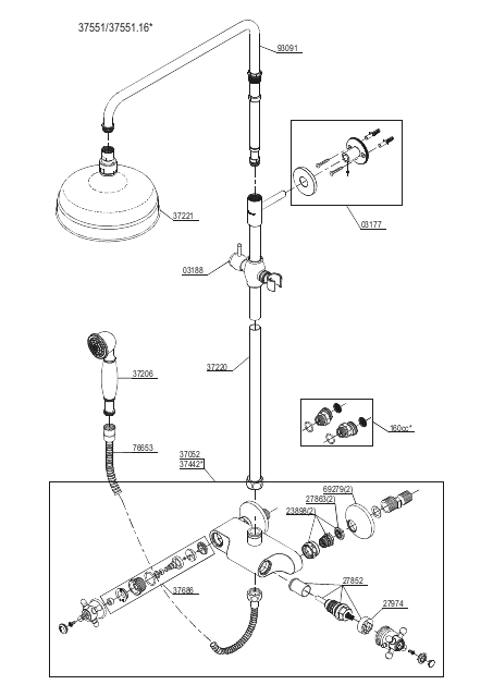 Tradition Chrom Thermostat Duschsystem [https://damixa.de]