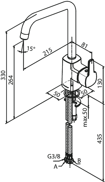 Pine Chrome Kitchen Mixer [https://damixa.com]